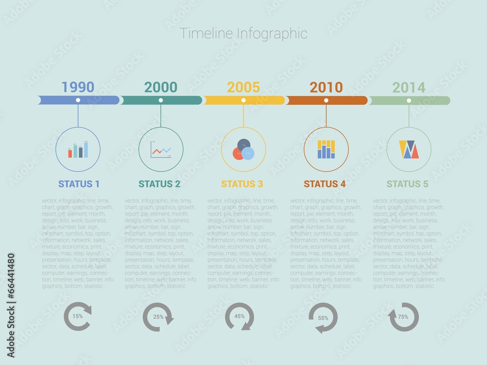 Retro Timeline Infographic, Vector design template Stock Vector | Adobe ...