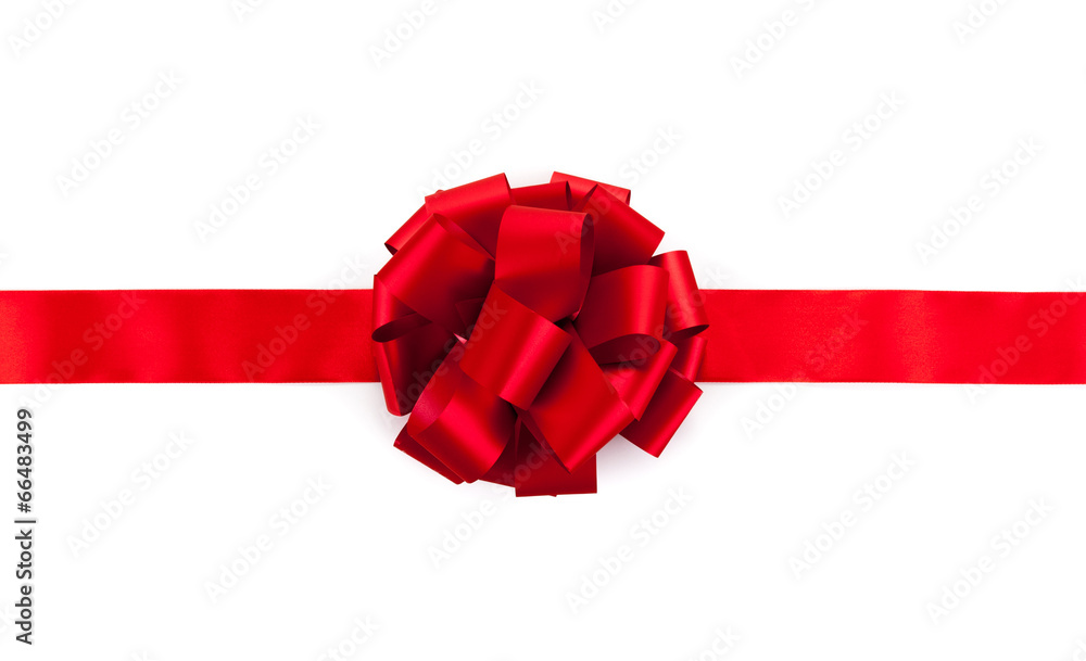 red ribbon with a bow Stock Photo | Adobe Stock
