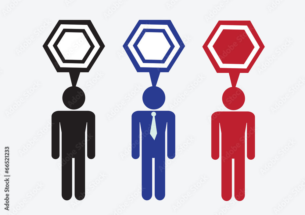 Man People Thinking Talking Conversation Icon Symbol Sign Pictog Stock ...