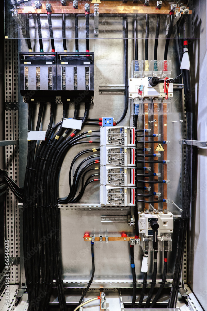 Electrical panel with fuses and contactors Stock Photo | Adobe Stock