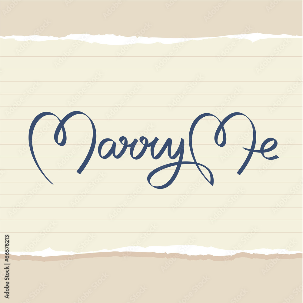 marry me wedding hand lettering handmade calligraphy Stock Vector ...