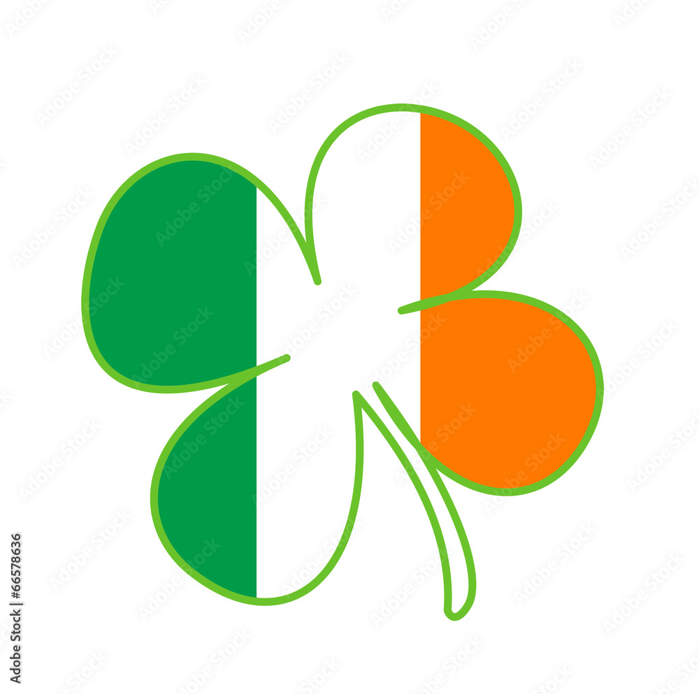Irish National Symbol With Ireland Flag’s Colours Stock Illustration ...