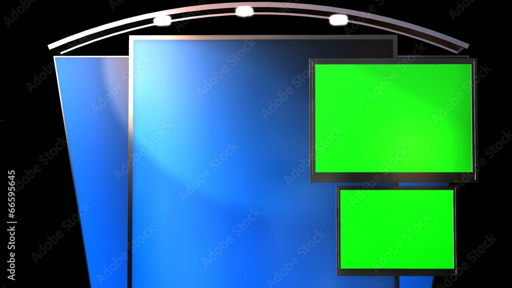 Virtual Studio Background with animated Green Screen TV Stock Video ...