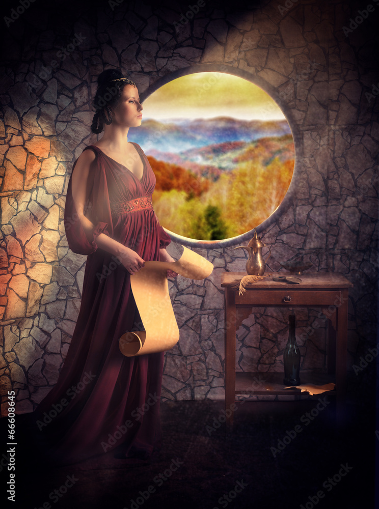 Poster Medieval style female portrait – Wall Art | UkPosters