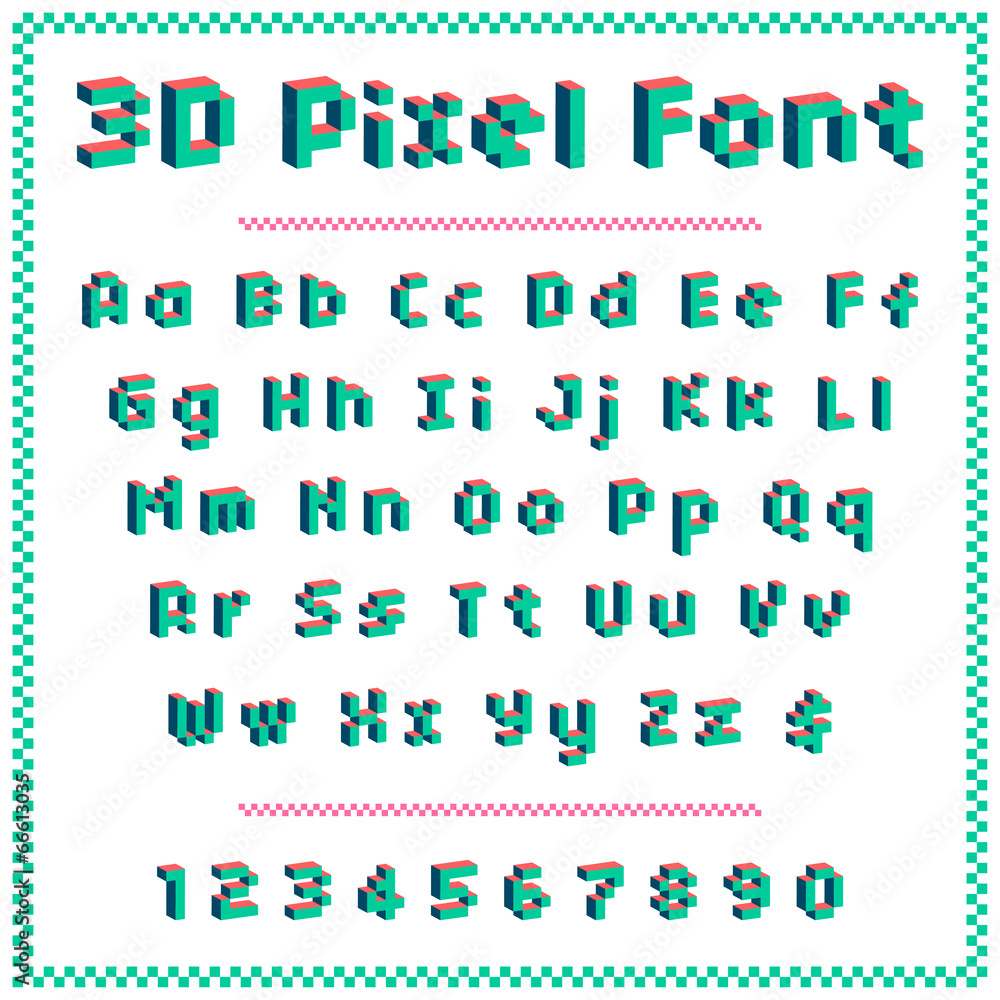 Photo & Art Print 3d Pixel Font, tomkoom