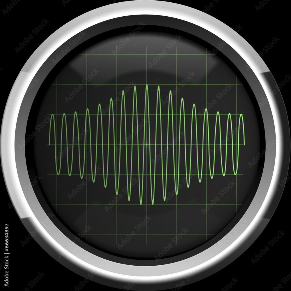 Photo & Art Print Signal with amplitude modulation on the oscilloscope ...