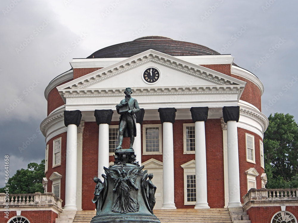 University of Virginia Rotunda with Thomas Jefferson Memorial Stock ...