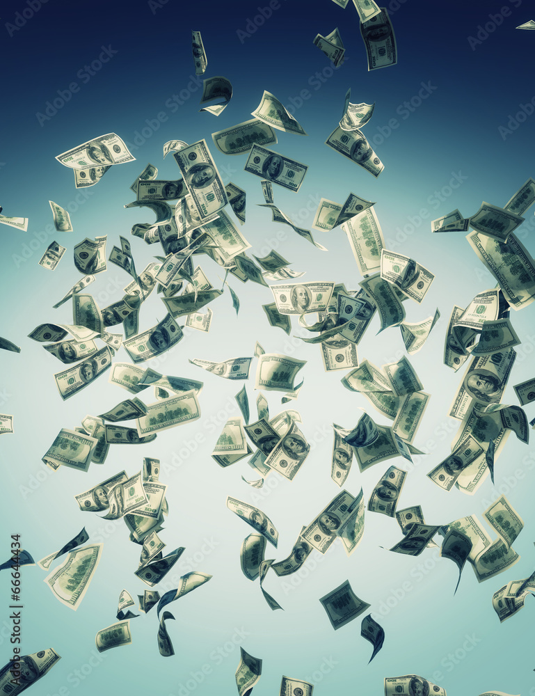 falling banknote Stock Photo | Adobe Stock