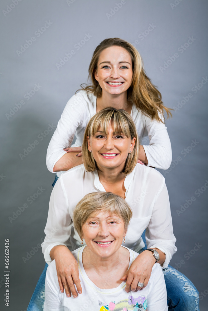 Three generations with a striking resemblance Stock Photo | Adobe Stock