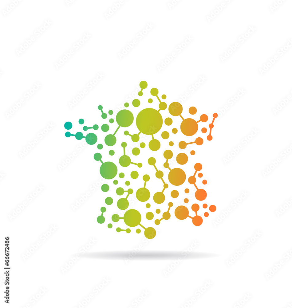 France dot and lines map image. Concept of networking Stock Vector ...