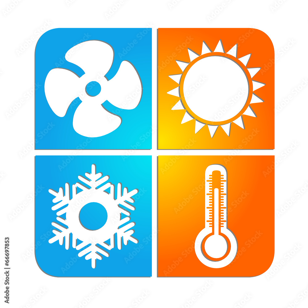 logo climatisation chauffage ventilation Stock Vector | Adobe Stock