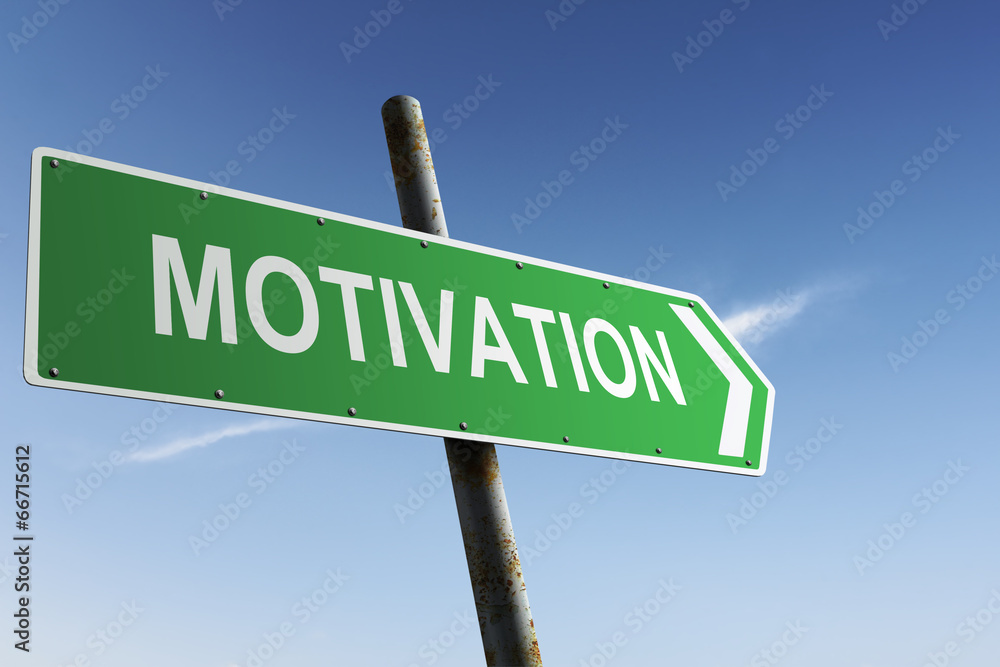 Motivation direction. Green traffic sign. Stock Photo | Adobe Stock