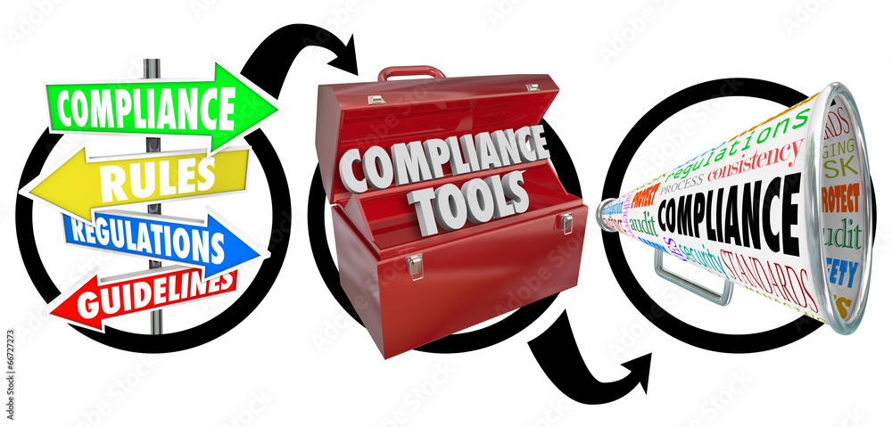 Compliance Three Step Diagram Following Rules Guidelines Stock ...