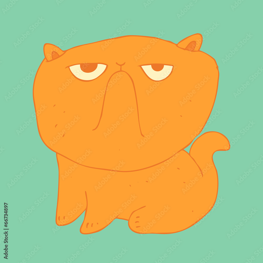 cute orange cartoon cat vector illustration Stock Vector | Adobe Stock