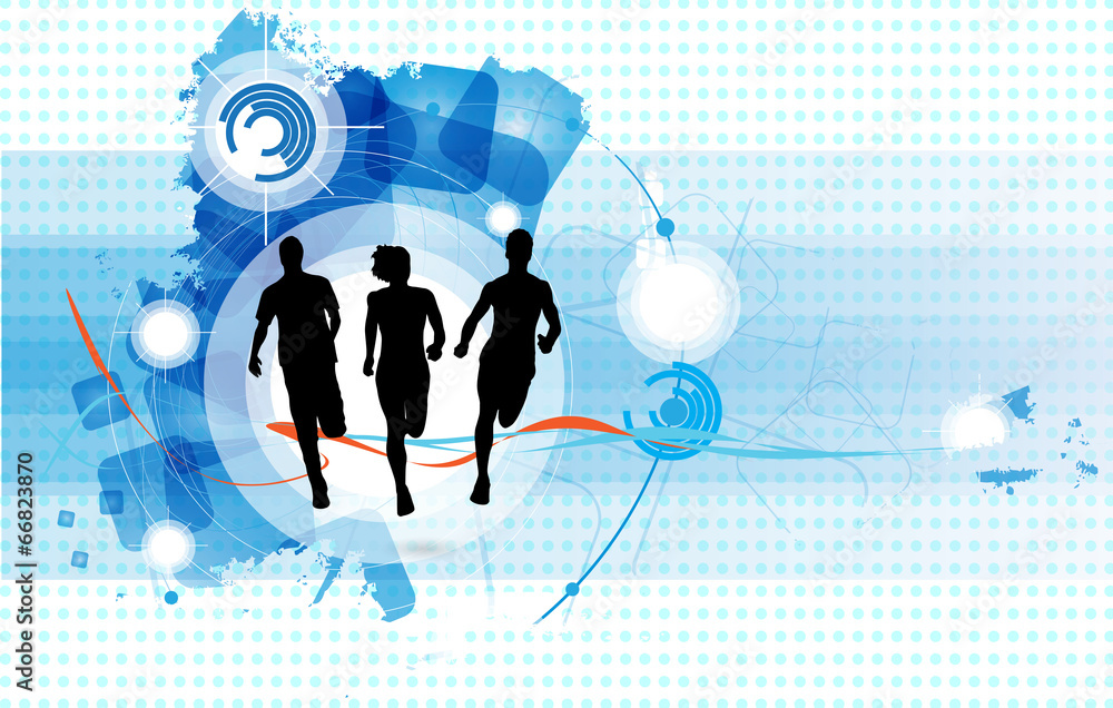 Marathon runners. Vector Stock Vector | Adobe Stock