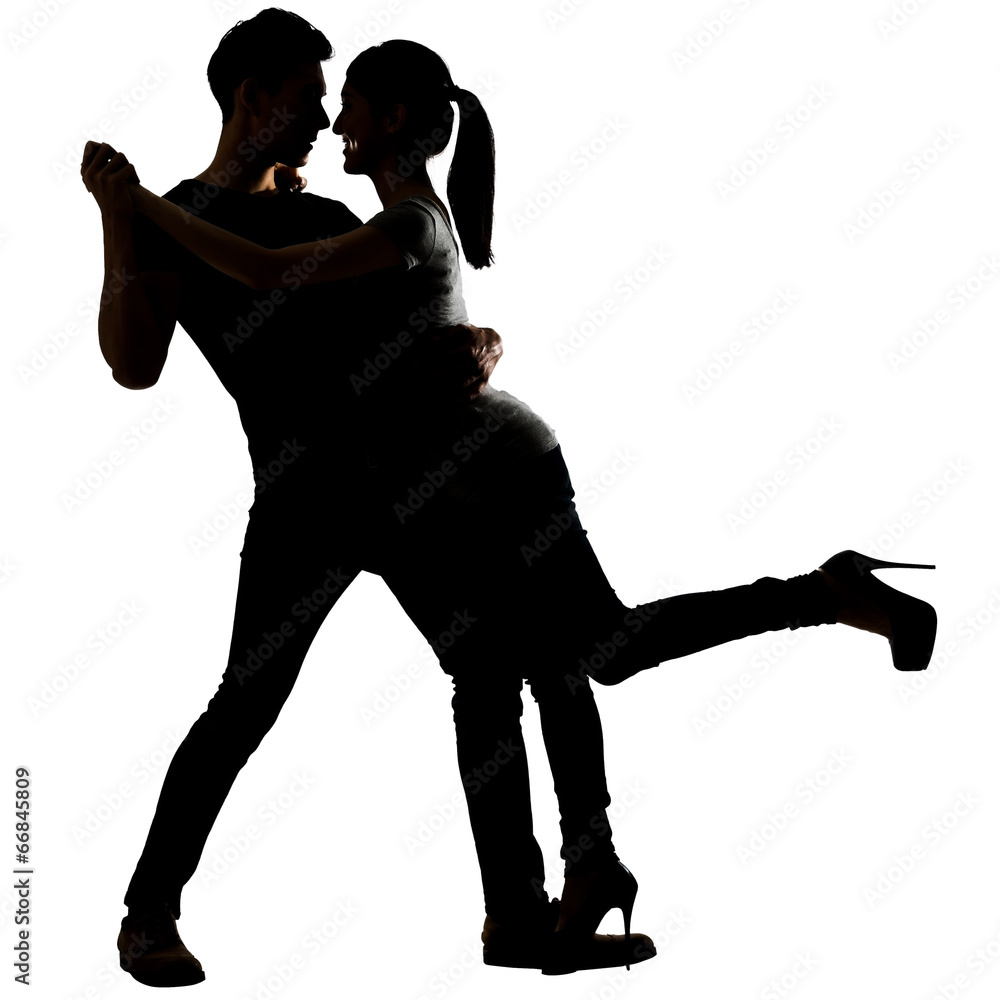 Silhouette Of Asian Couple Dancing Stock Foto Adobe Stock