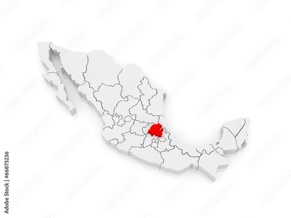 Map of Hidalgo. Mexico. Stock Illustration | Adobe Stock