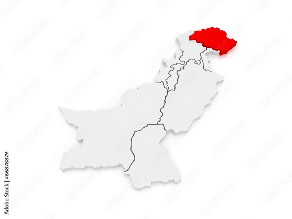 Map of Gilgit-Baltistan. Pakistan. Stock Illustration | Adobe Stock