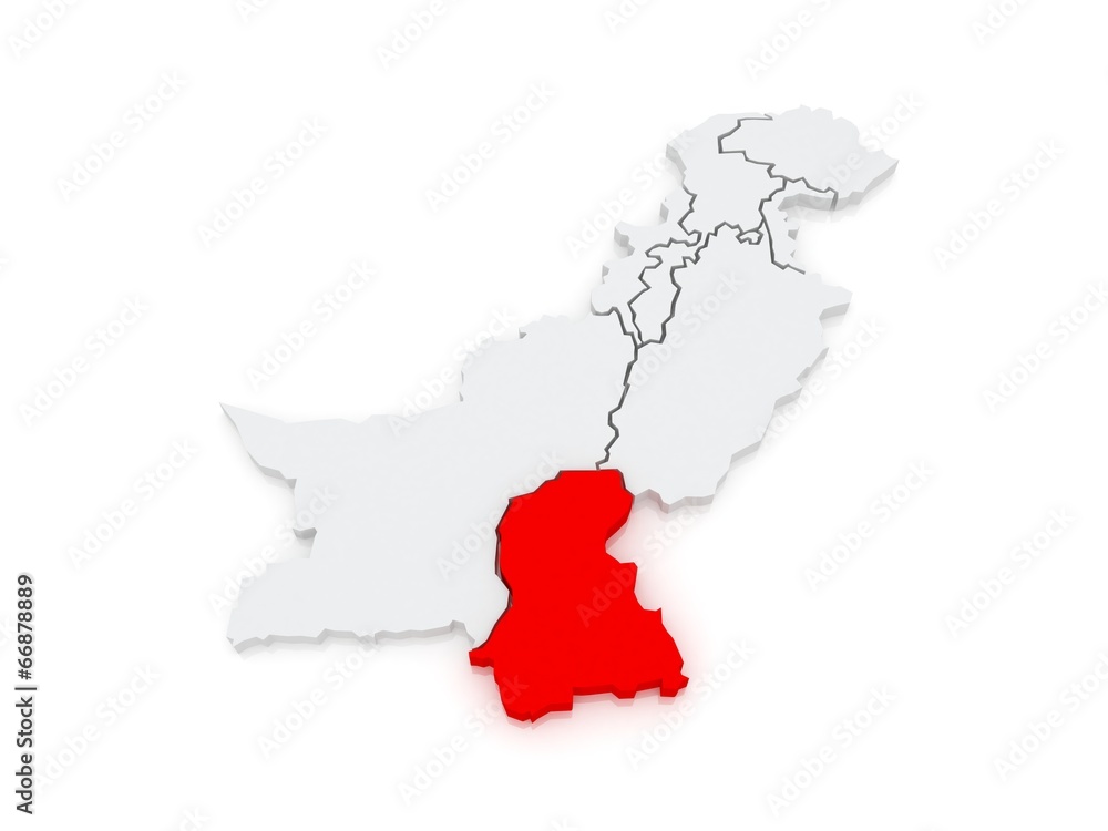 Map of Sindh. Pakistan. Stock Illustration | Adobe Stock
