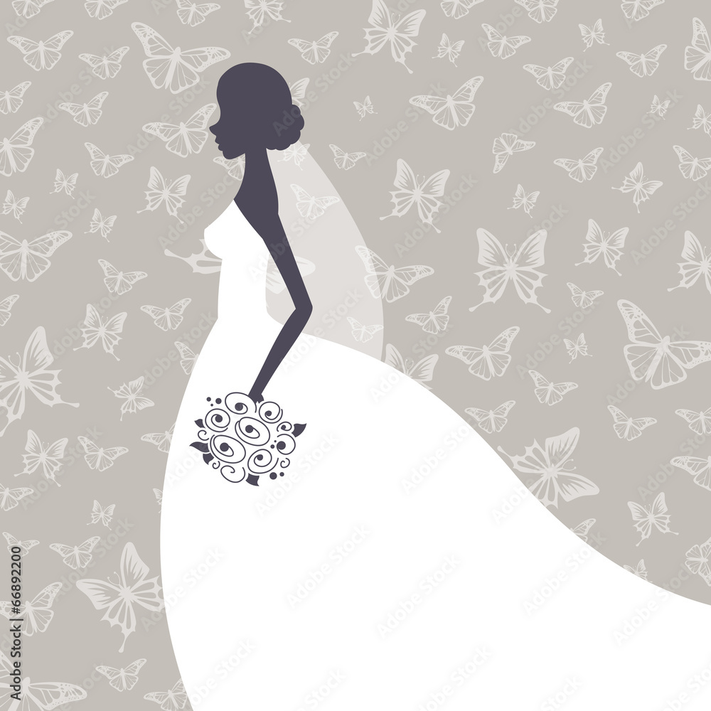 Vector Illustration of a Beautiful Bride Stock Vector | Adobe Stock