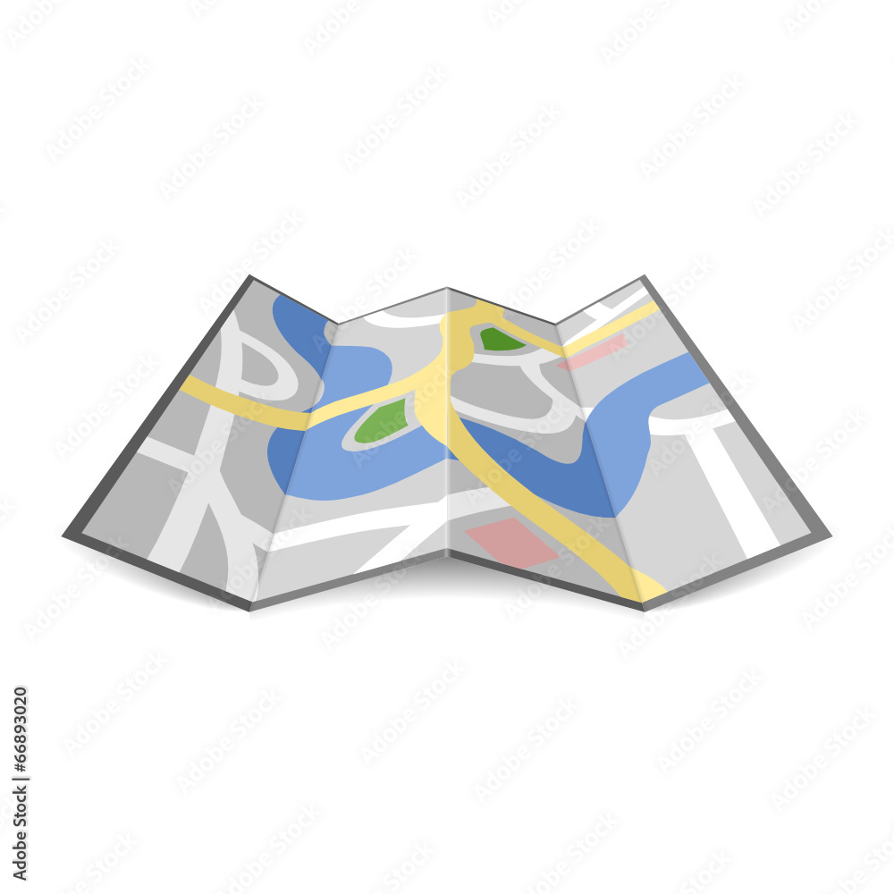 landkarte gefaltet I Stock-Vektorgrafik | Adobe Stock