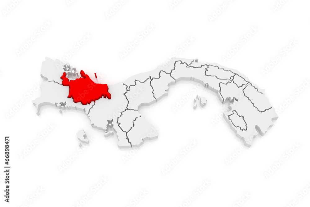Map of Ngobe Bugle. Panama. Stock Illustration | Adobe Stock