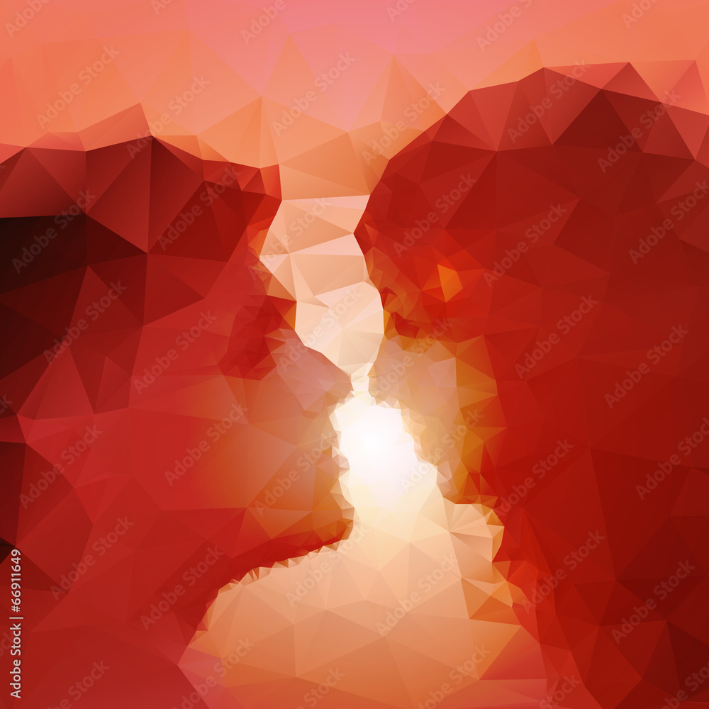 loving couple kissing at sunset, beautiful vector background Stock ...