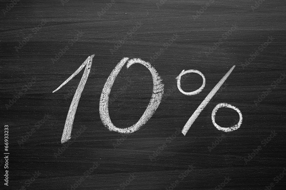 10-percent header written with a chalk on the blackboard Stock Photo ...
