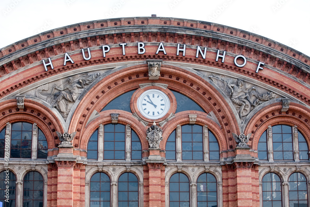 big german railway station facade Stock Photo | Adobe Stock