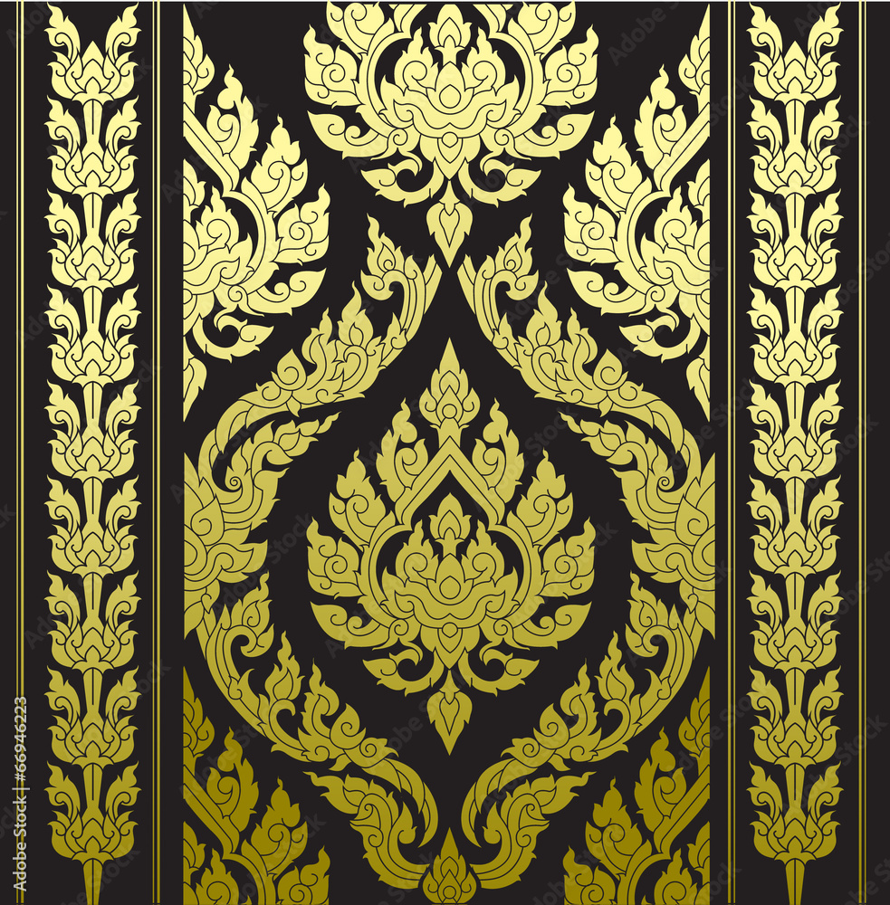 border thai pattern with thai pattern background. Stock Vector | Adobe ...