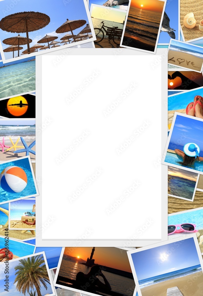 Collection of summer vacation photos with copy space Stock Photo ...