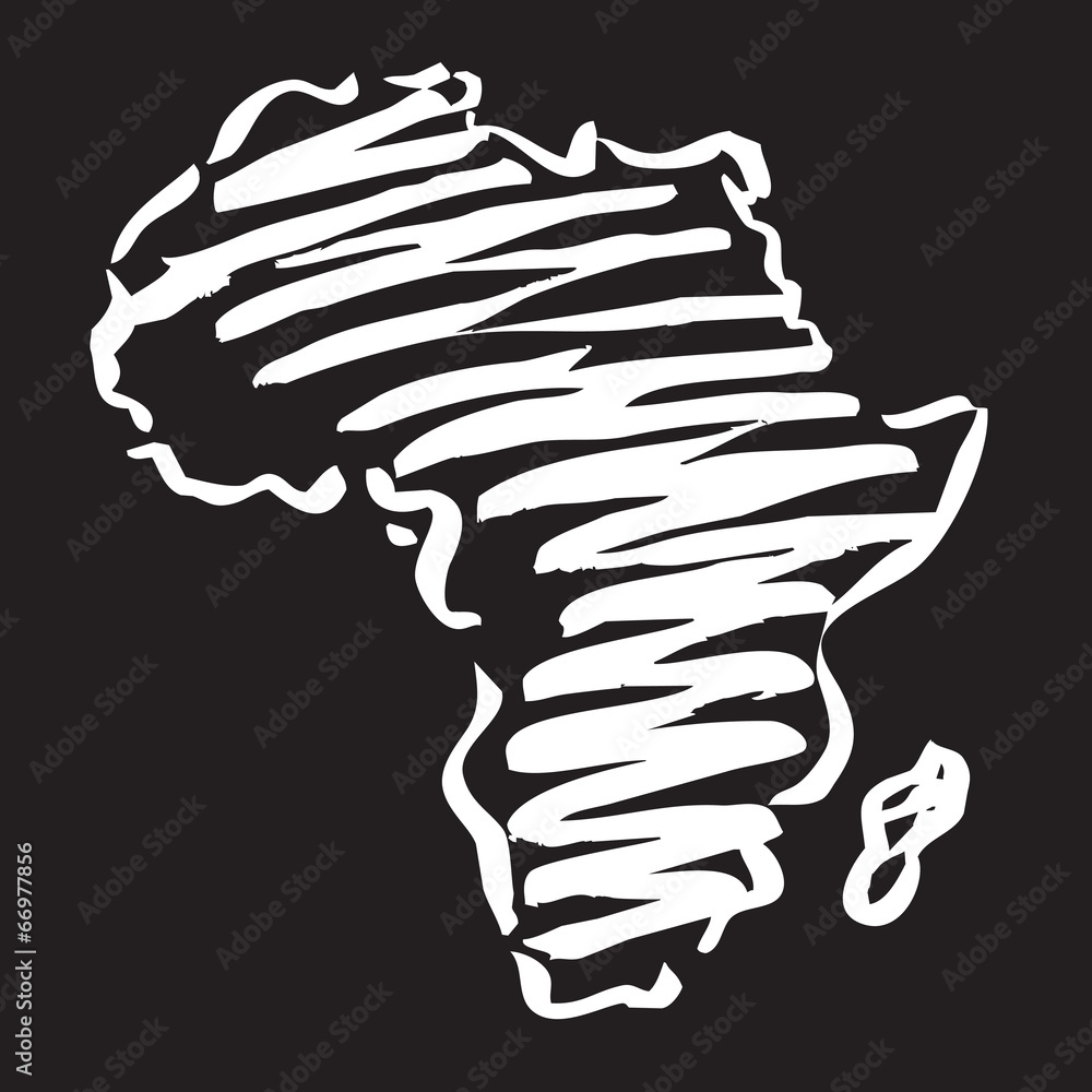 vector drawing map of africa Stock Vector | Adobe Stock