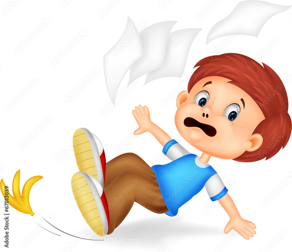 Cartoon boy fall down Stock Vector | Adobe Stock
