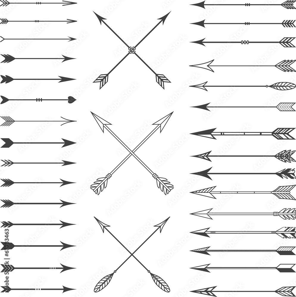 Arrow Clip art Set in Vector on White Background Stock Vector | Adobe Stock