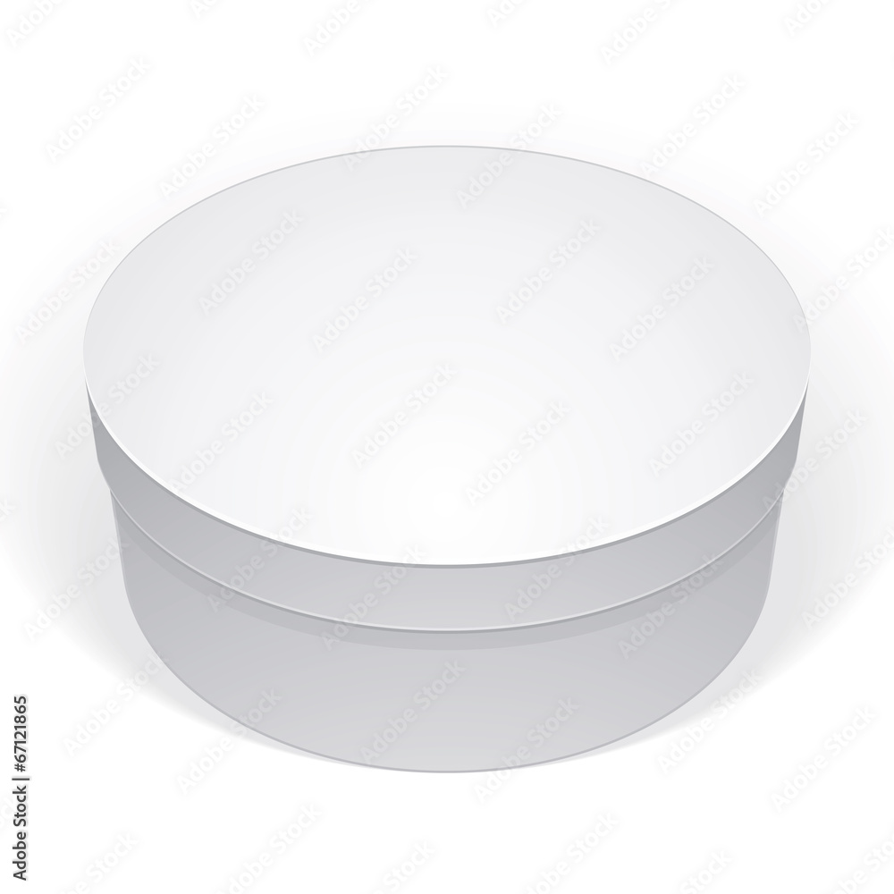 Realistic white round package box for products, put your design Stock ...