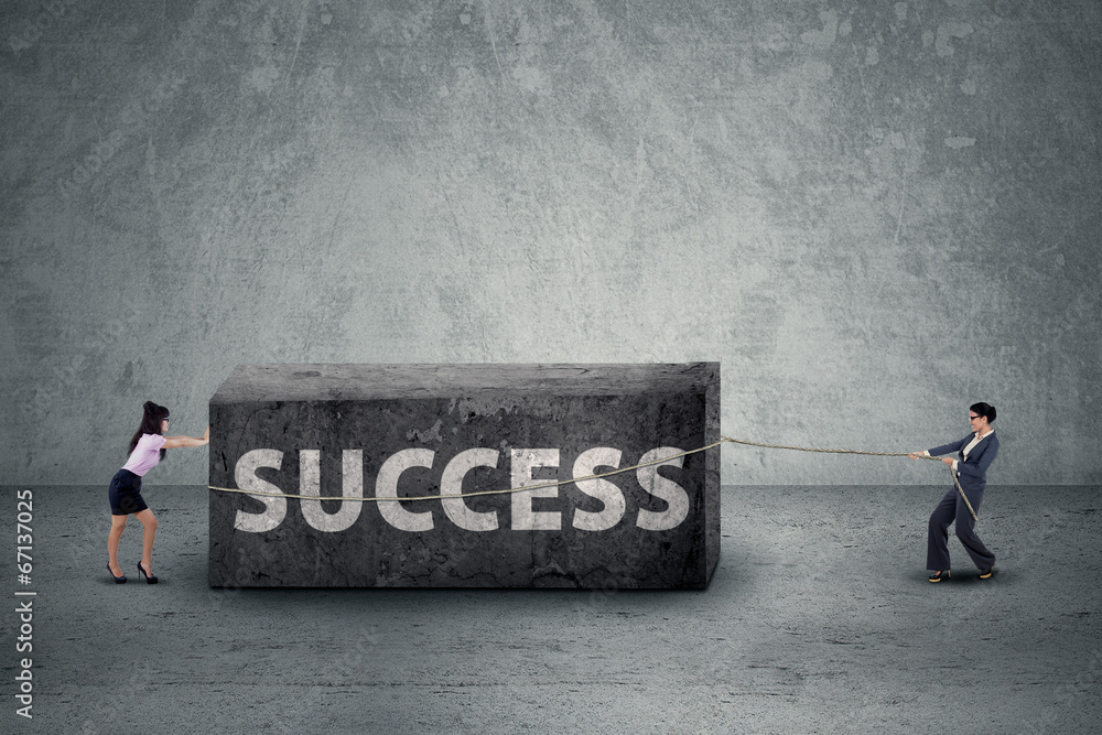 Teamwork move the obstacle of success 1 Stock Photo | Adobe Stock
