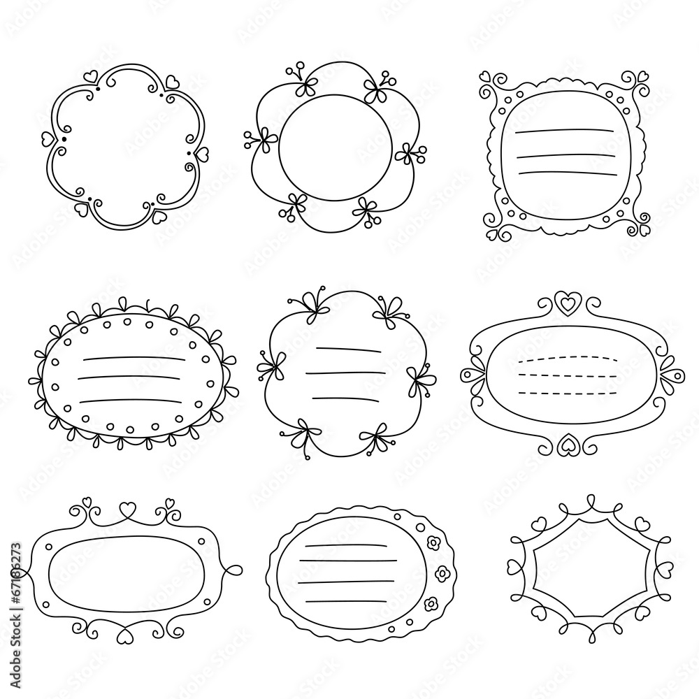 Set of doodle frames Stock Vector | Adobe Stock