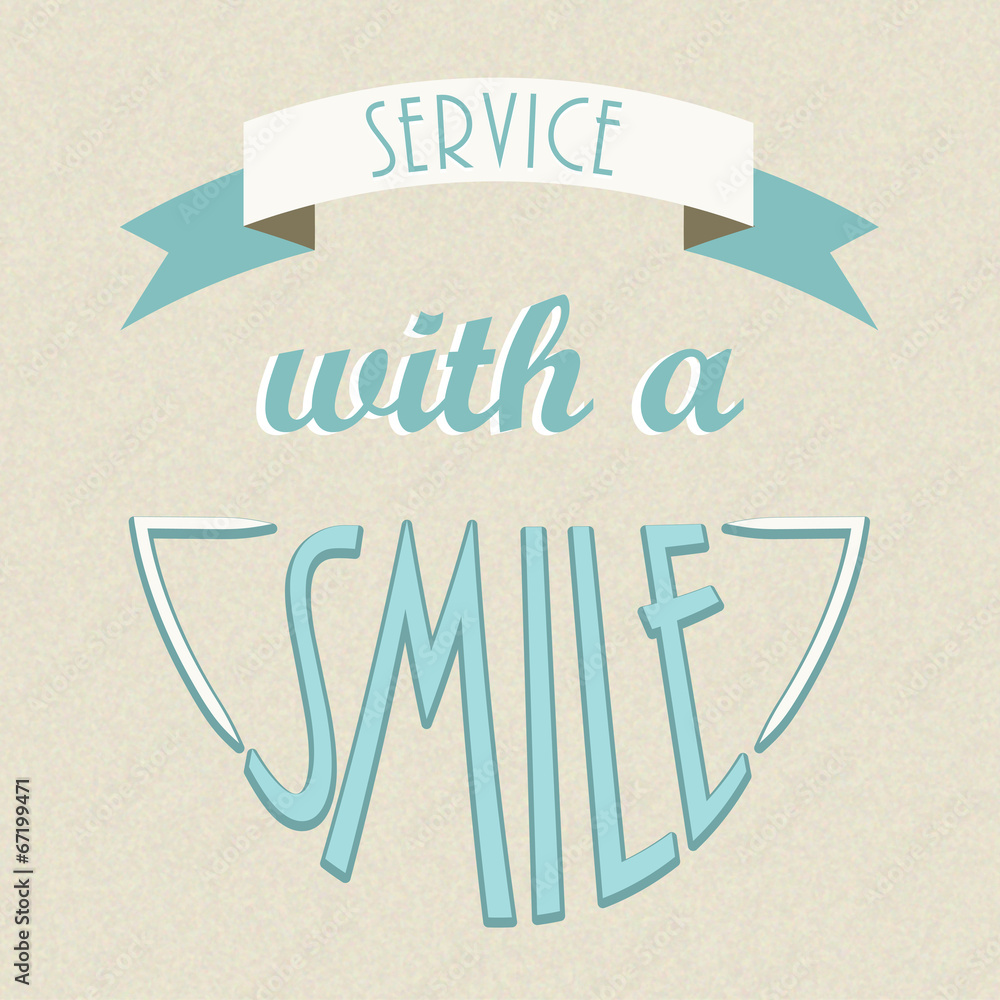 “SERVICE WITH A SMILE” poster (customer care satisfaction) Stock Vector ...