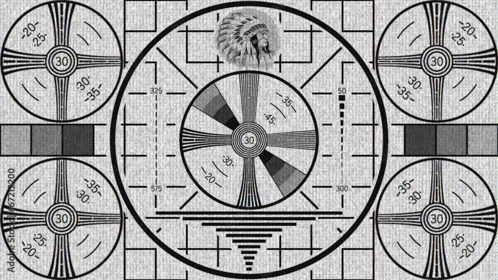 Tv screen with Indian Head Test Pattern Stock Video | Adobe Stock