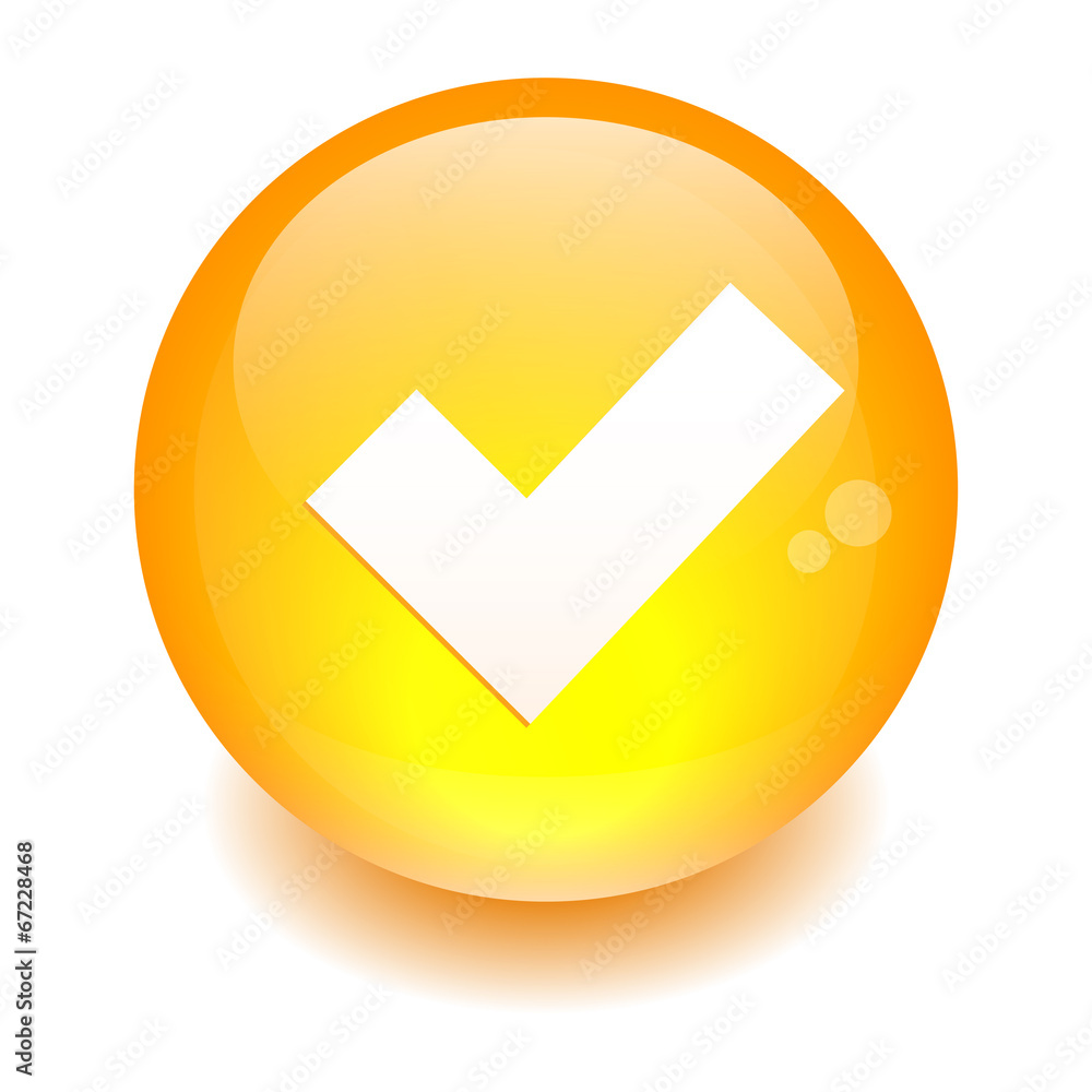 Button accept icon orange Stock Vector | Adobe Stock