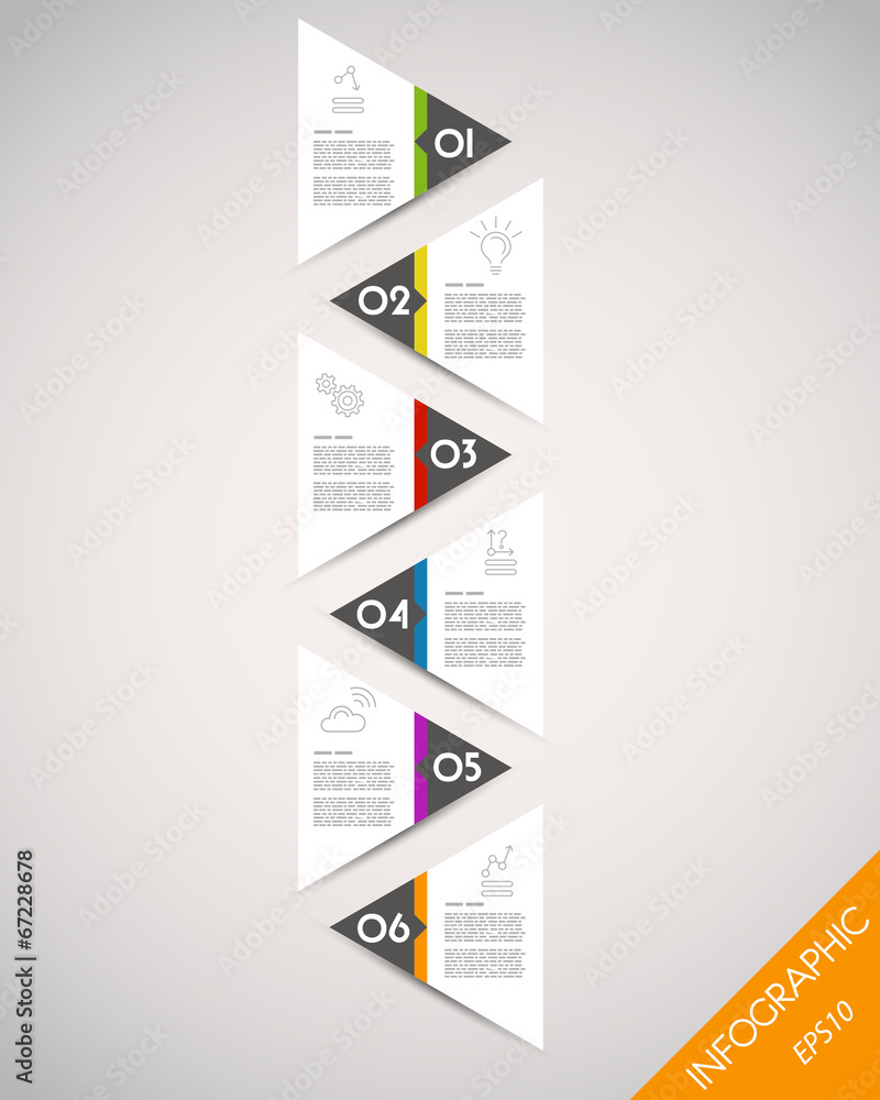 colorful tall timeline from triangulars Stock Vector | Adobe Stock