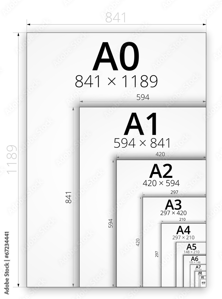Size of format A paper sheets Stock Vector | Adobe Stock
