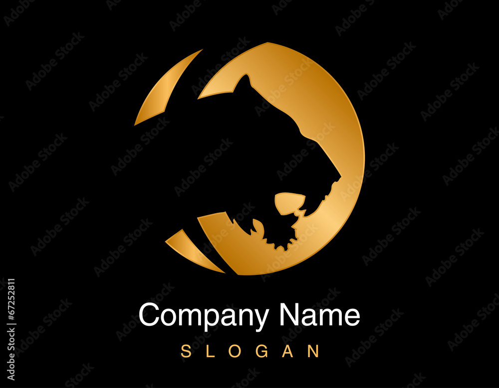 Gold tiger logo Stock Vector | Adobe Stock