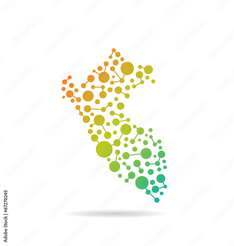 Peru dot and lines map image. Concept of networking, Stock Vector ...