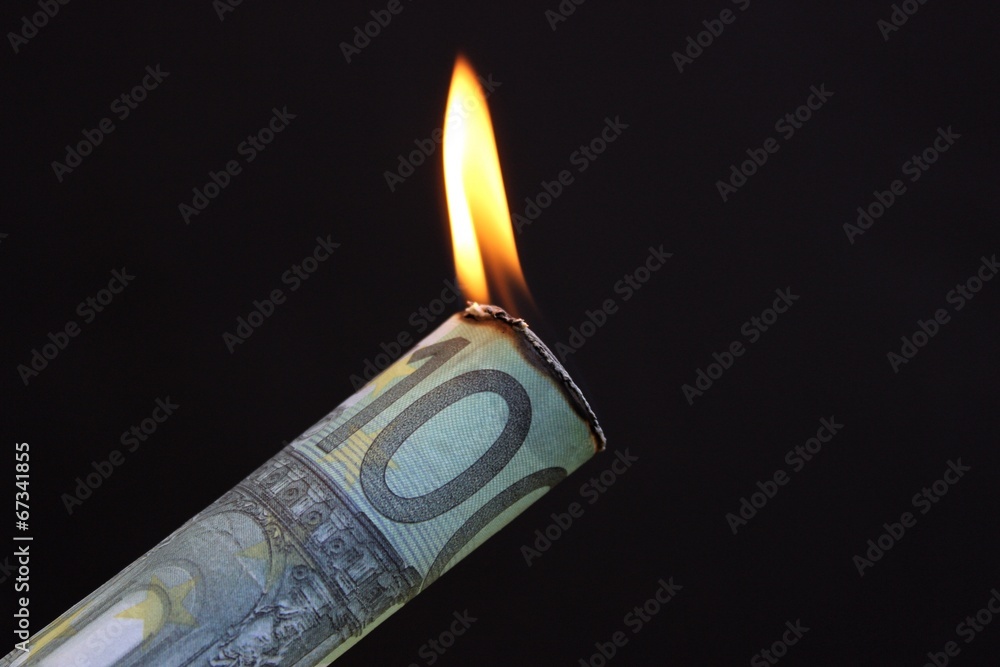 Euro verbrannt geld verbrennen Stock Photo | Adobe Stock