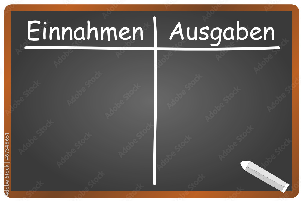 Einnahmen Ausgaben Tafel #140710-svg04 Stock Vector | Adobe Stock