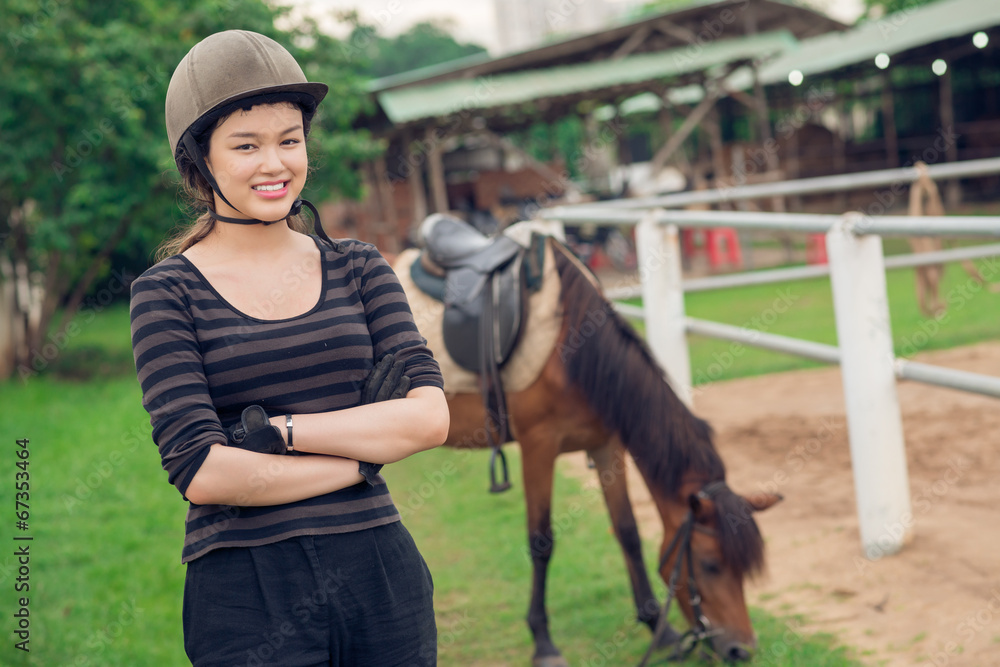 Girl in pony club Stock Photo | Adobe Stock