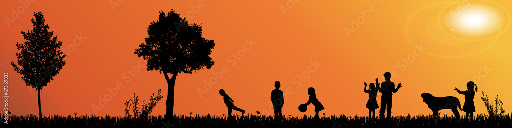 Vector silhouette of nature. Stock Vector | Adobe Stock