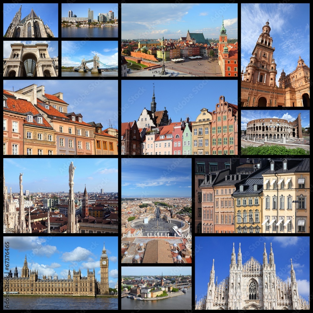 Europe Landmarks Collage