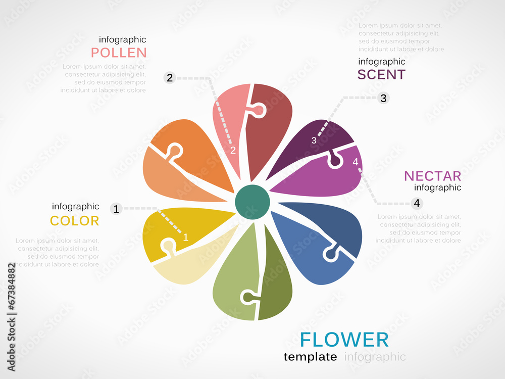 Nature concept infographic template with flower Stock Vector | Adobe Stock